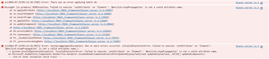@onclick:stopPropagation isn't working in RadzenCheckBox - Radzen.Blazor Components - Radzen