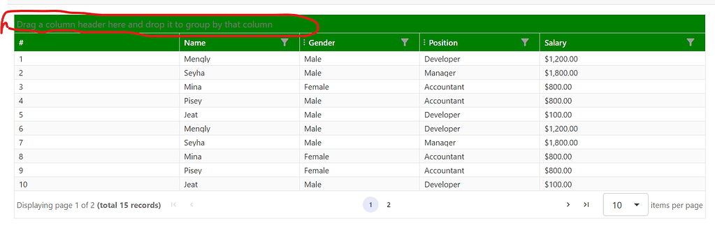 How to change color of this GroupPanelText - Radzen.Blazor Components - Radzen