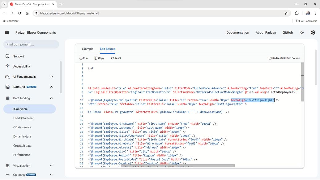 Datagrid column header alignment - Radzen.Blazor Components - Radzen Datagrid column header alignment - Radzen.Blazor Components - Radzen