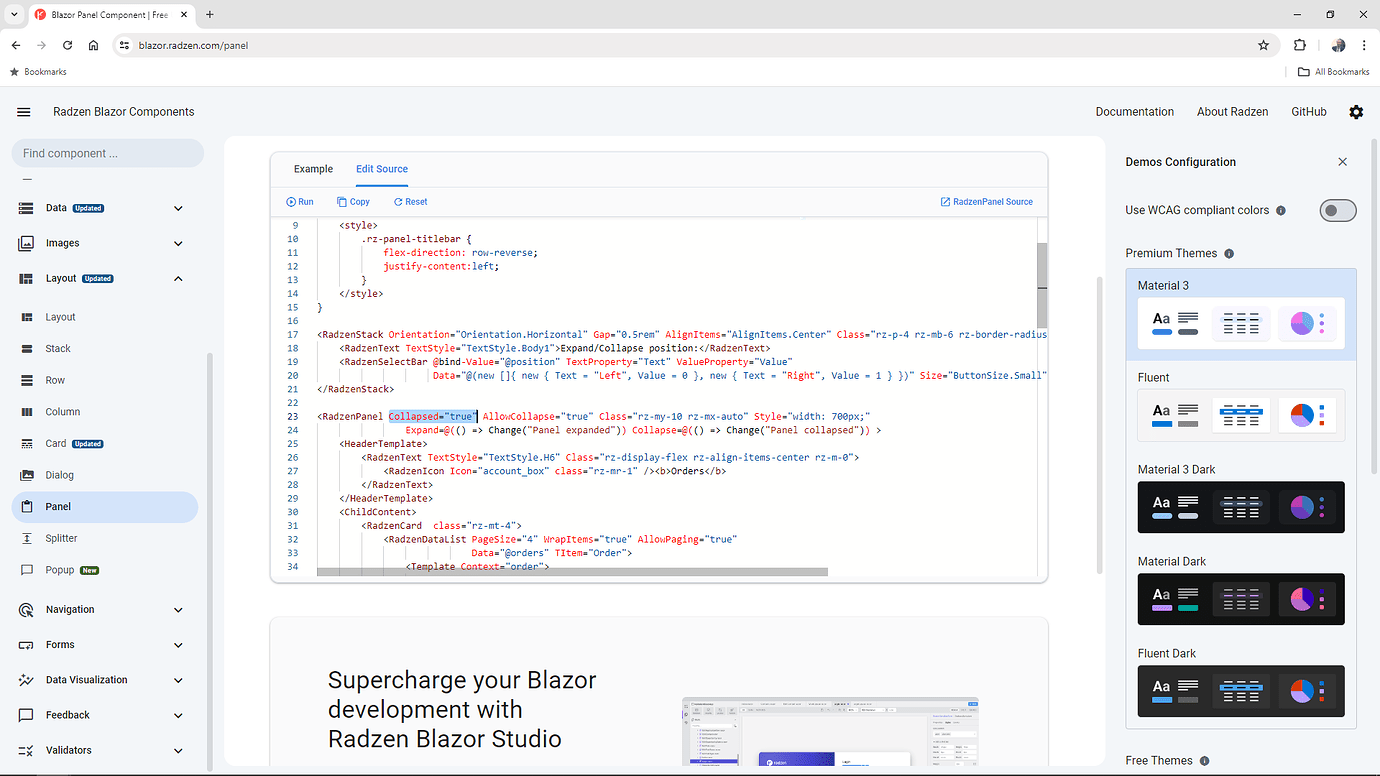 Radzen Panel Collapsed By Default - Radzen.Blazor Components - Radzen