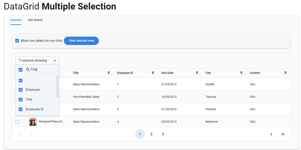 Datagrid Multiple Selection Column Picker Filtering Not Working Radzen Blazor Components Radzen