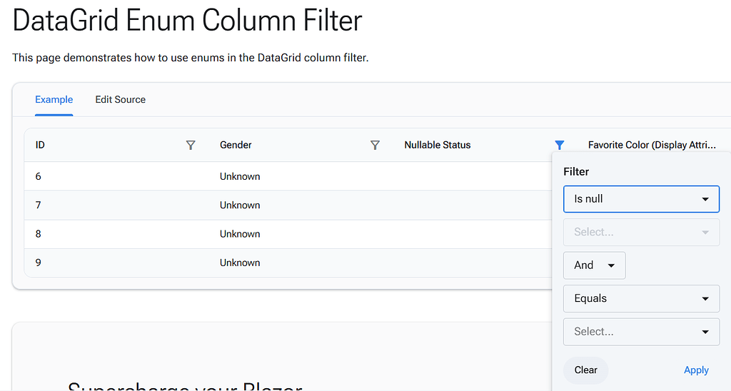 Cannot clear DataGrid column filter in some cases - Radzen.Blazor ...