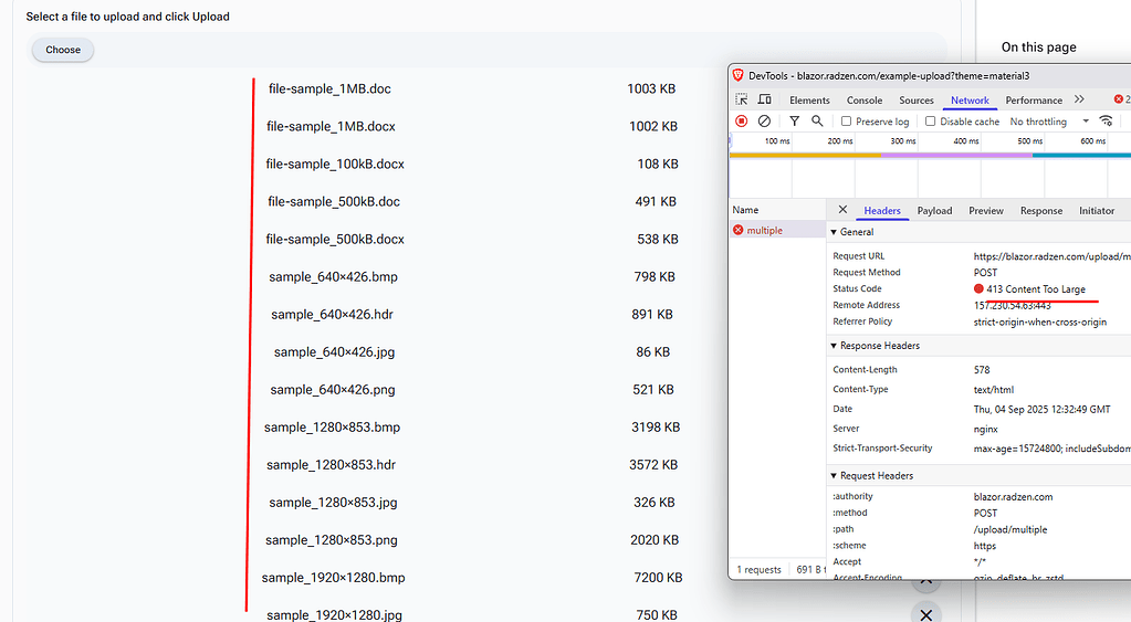 Restriction max file allowed MaxFileCount does not effect - Radzen.Blazor Components - Radzen