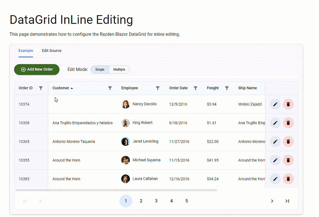DataGrid InLine Editing - Filtering clears new edit row - Radzen.Blazor Components - Radzen