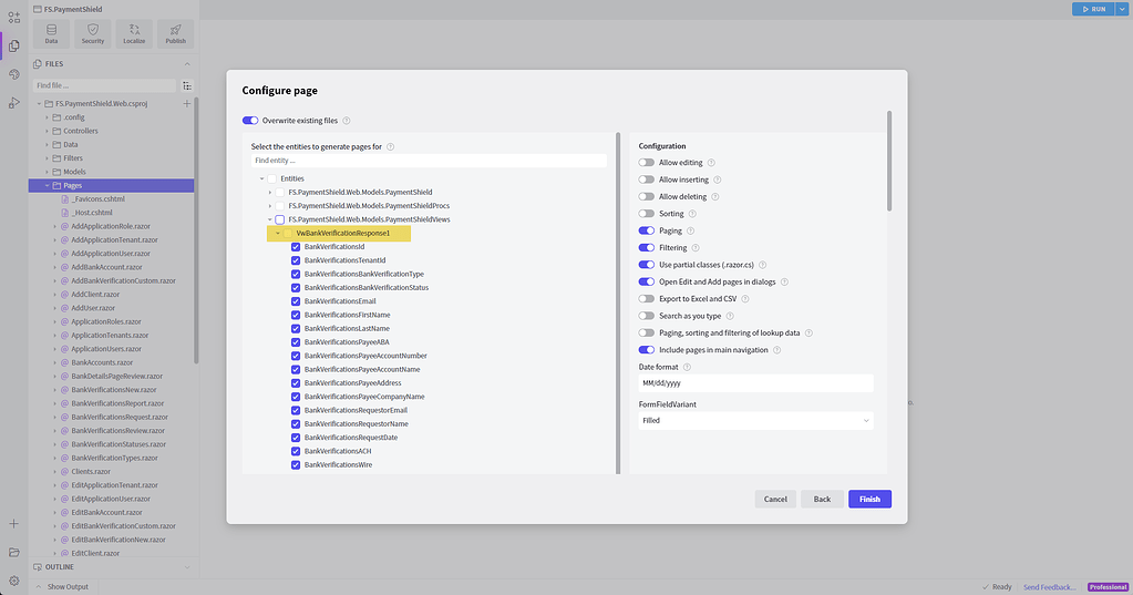 Create Page Object selection does not work as expected - Radzen Blazor Studio - Radzen