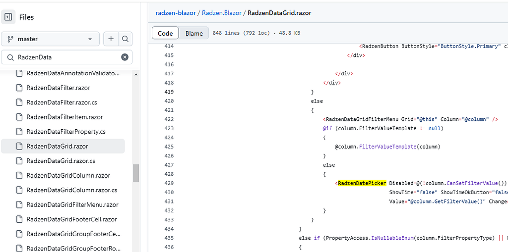 DataGrid SimpleWithMenu filter datepicket never shows time picker ...