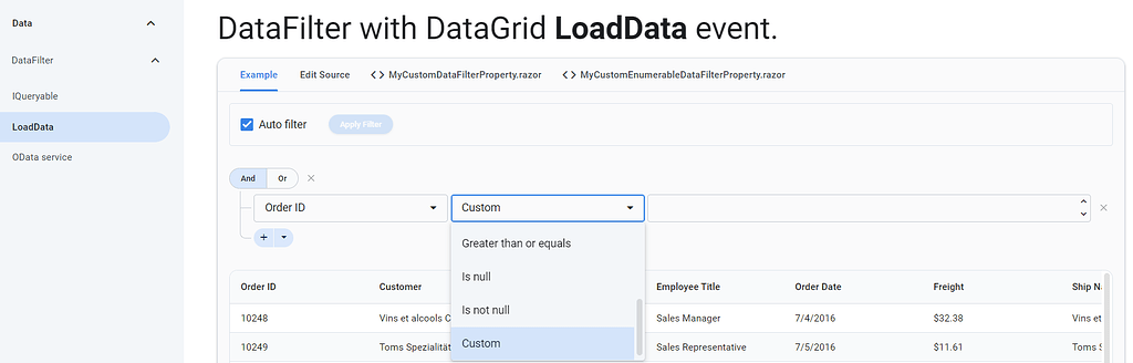 DataFilter - Custom operator? - Radzen.Blazor Components - Radzen