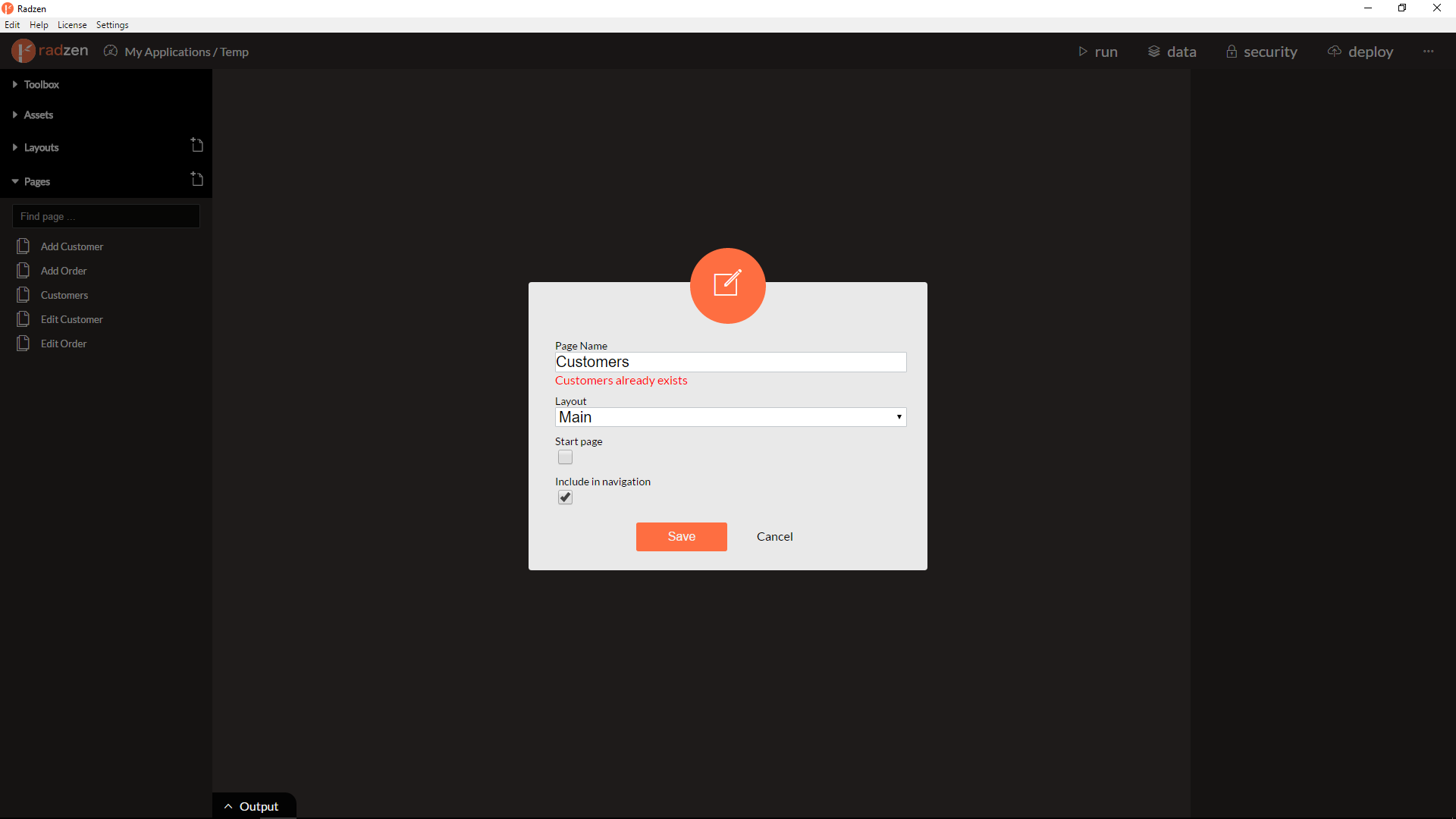 Adding More Than One Page For Same Table Overwrites Already Existing Page Angular Radzen