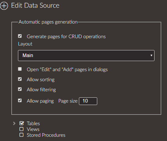 Automatic Page Generation - Open "Edit" and "Add" pages in dialogs - Angular - Radzen