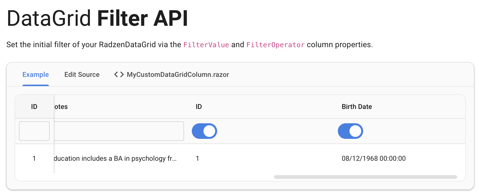 RadzenDataGridColumn inheritance - Radzen.Blazor Components - Radzen