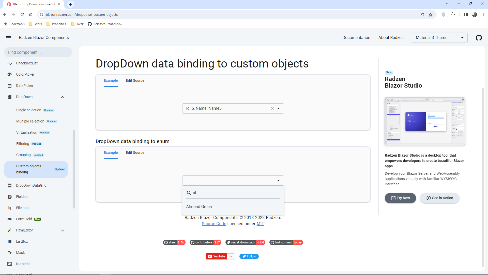 Bug with RadzenDropDown when filtering enums - Blazor Server - Radzen