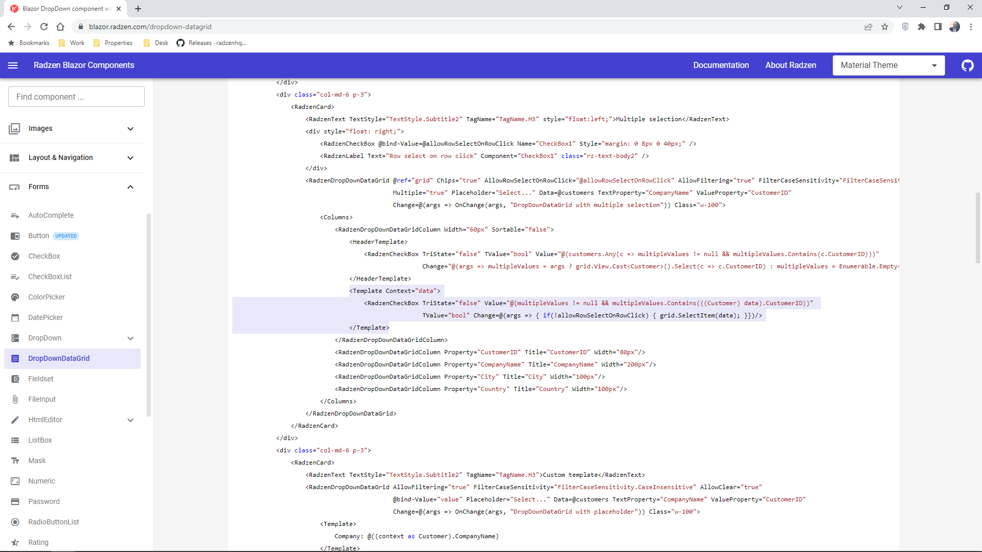 Radzendropdowndatagridcolumn Get Each Column Context Radzen Blazor Components Radzen