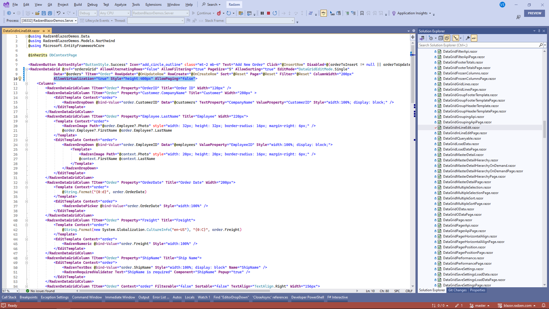 Datagrid Does Not Insert New Records In Virtualization Mode Radzenblazor Components Radzen 