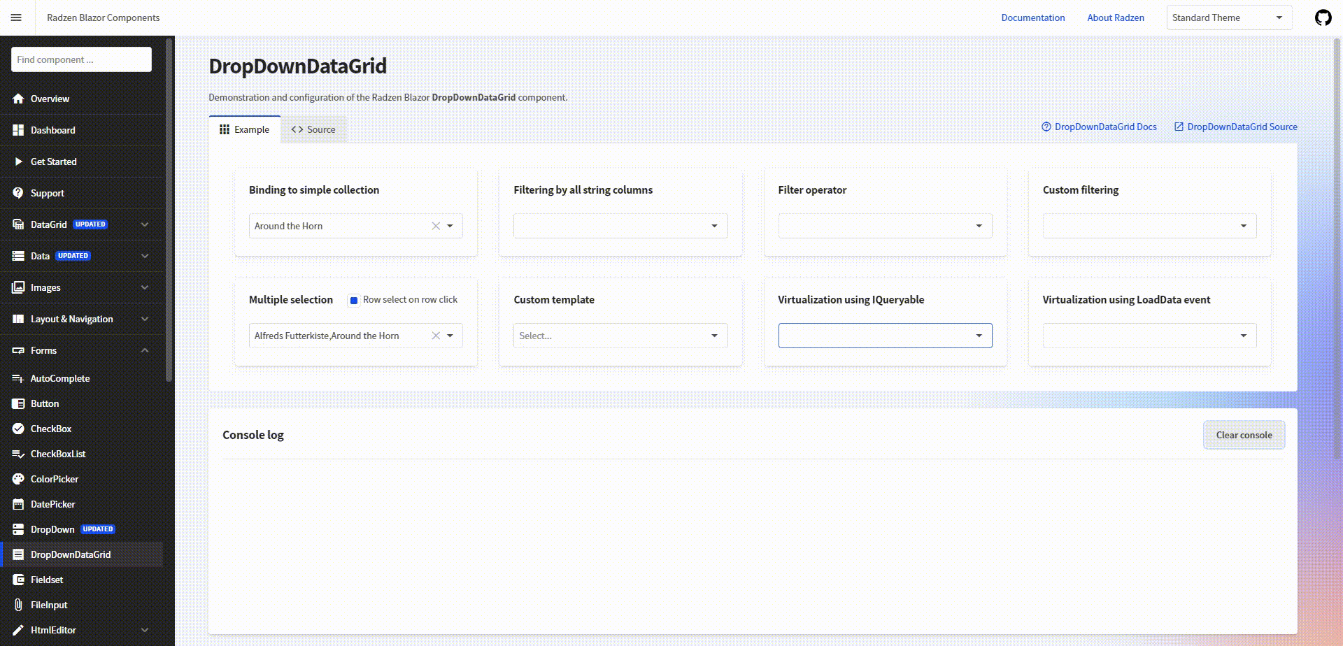 Behavior After Clearing Selected Item In Dropdowndatagrid Radzen Blazor Components Radzen