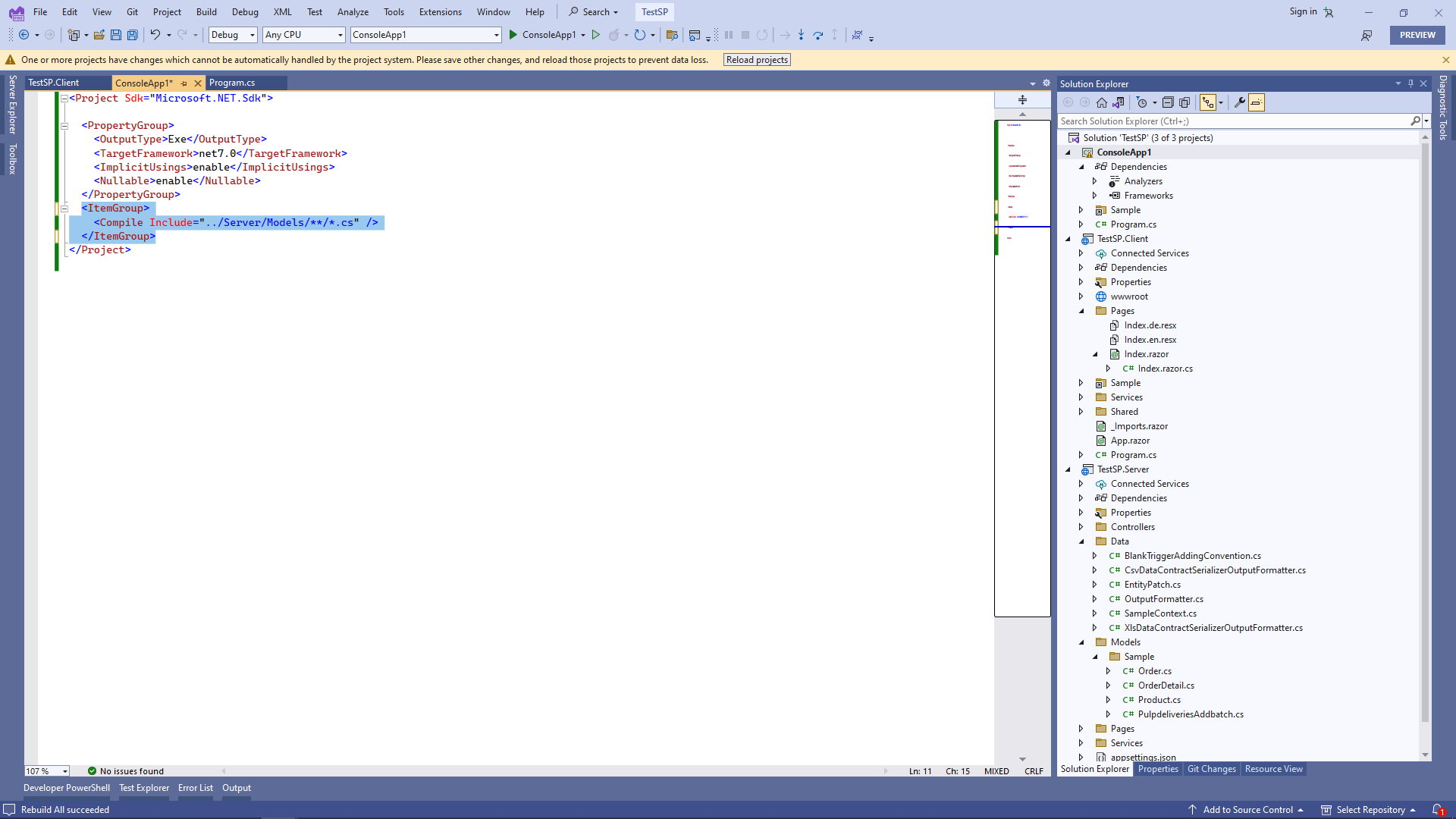 Dbcontext In An Associated Console App Type Exists In Both Client And Server Blazor Server
