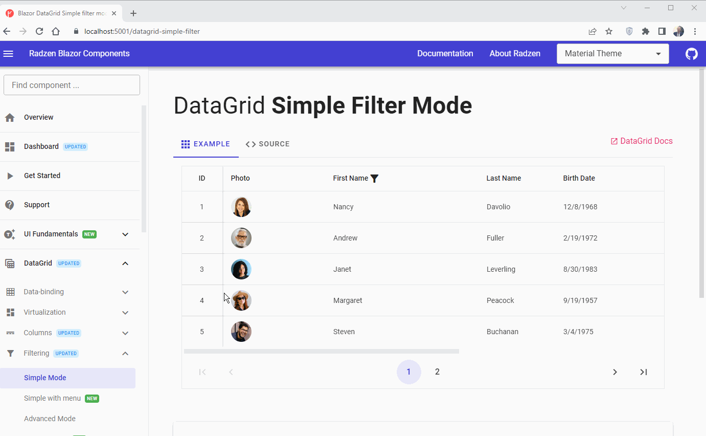 Feature Request Hidden Simple Filter Radzenblazor Components Radzen