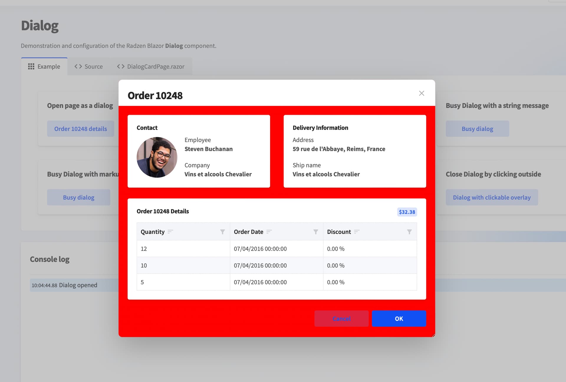 Change The Background Color Of Dialog Radzen Blazor Components Radzen