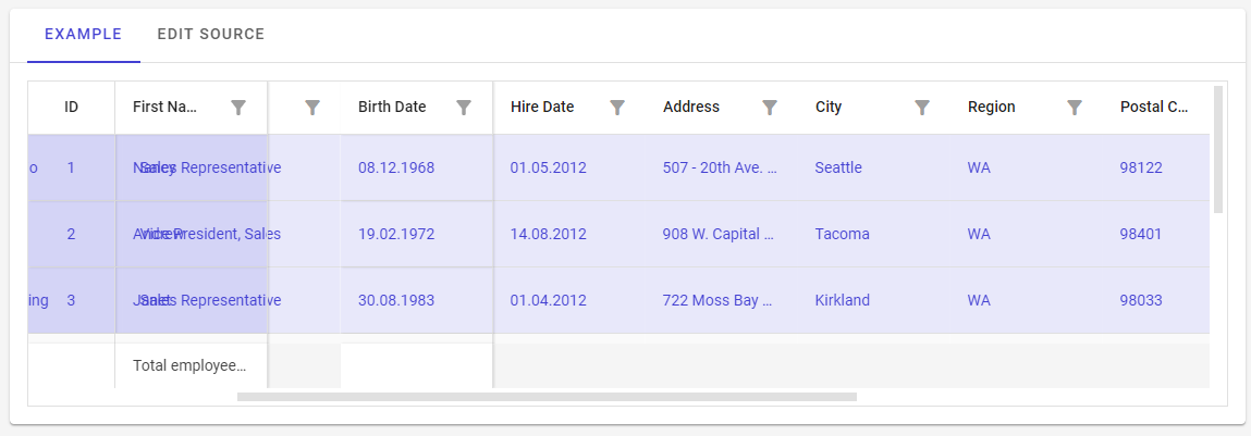 Frozen columns and selected row cause visual bug - Radzen.Blazor ... Frozen columns and selected row cause visual bug - Radzen.Blazor ...