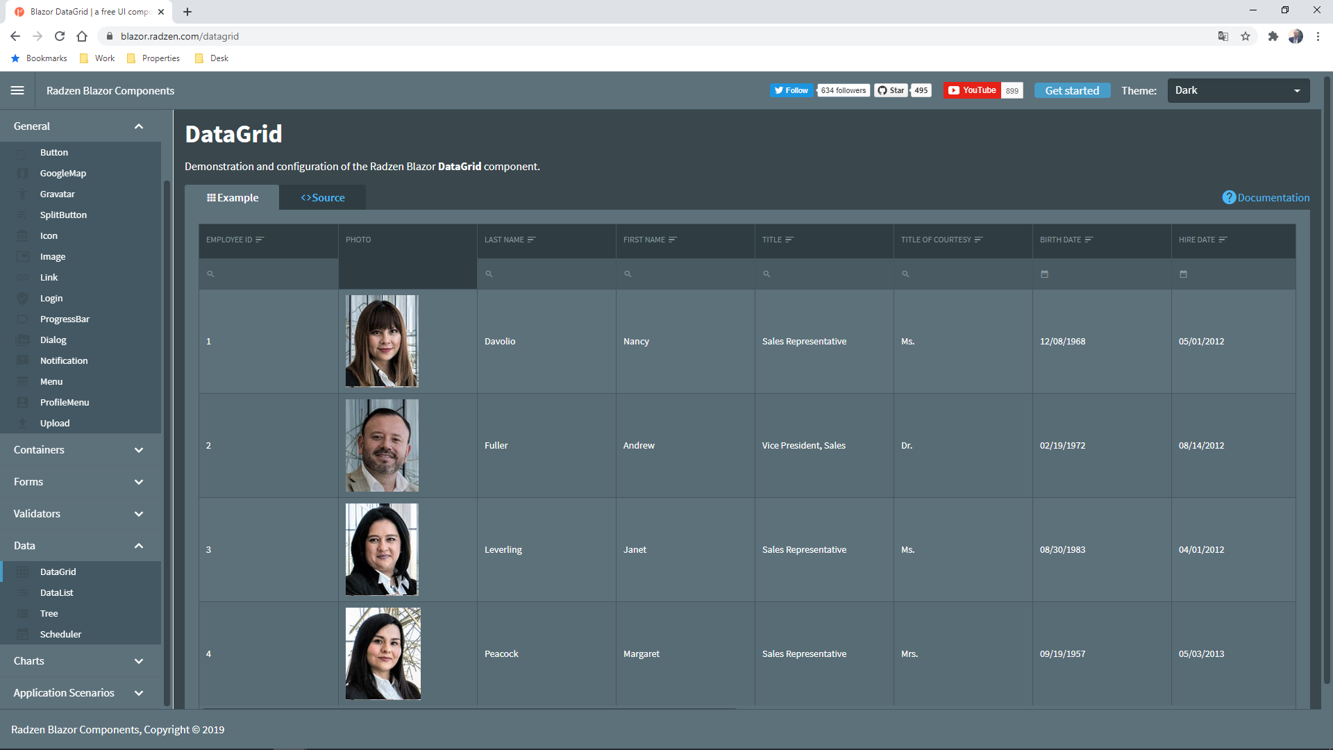 DataGrid: right-margin:15px in header if no vertical scrollbar - Blazor Server - Radzen