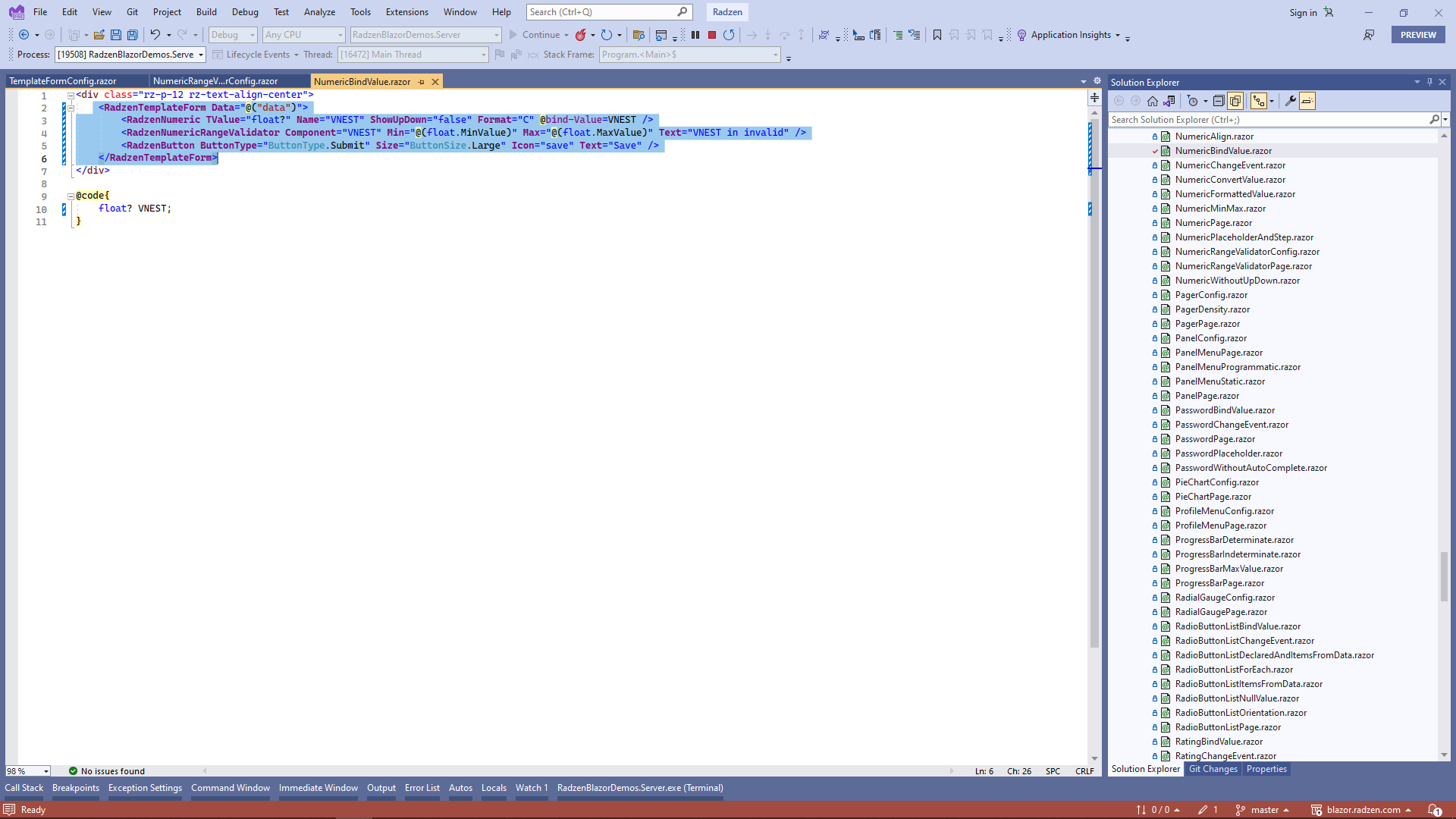 RadzenNumberRangeValidate Issue - Radzen.Blazor Components - Radzen