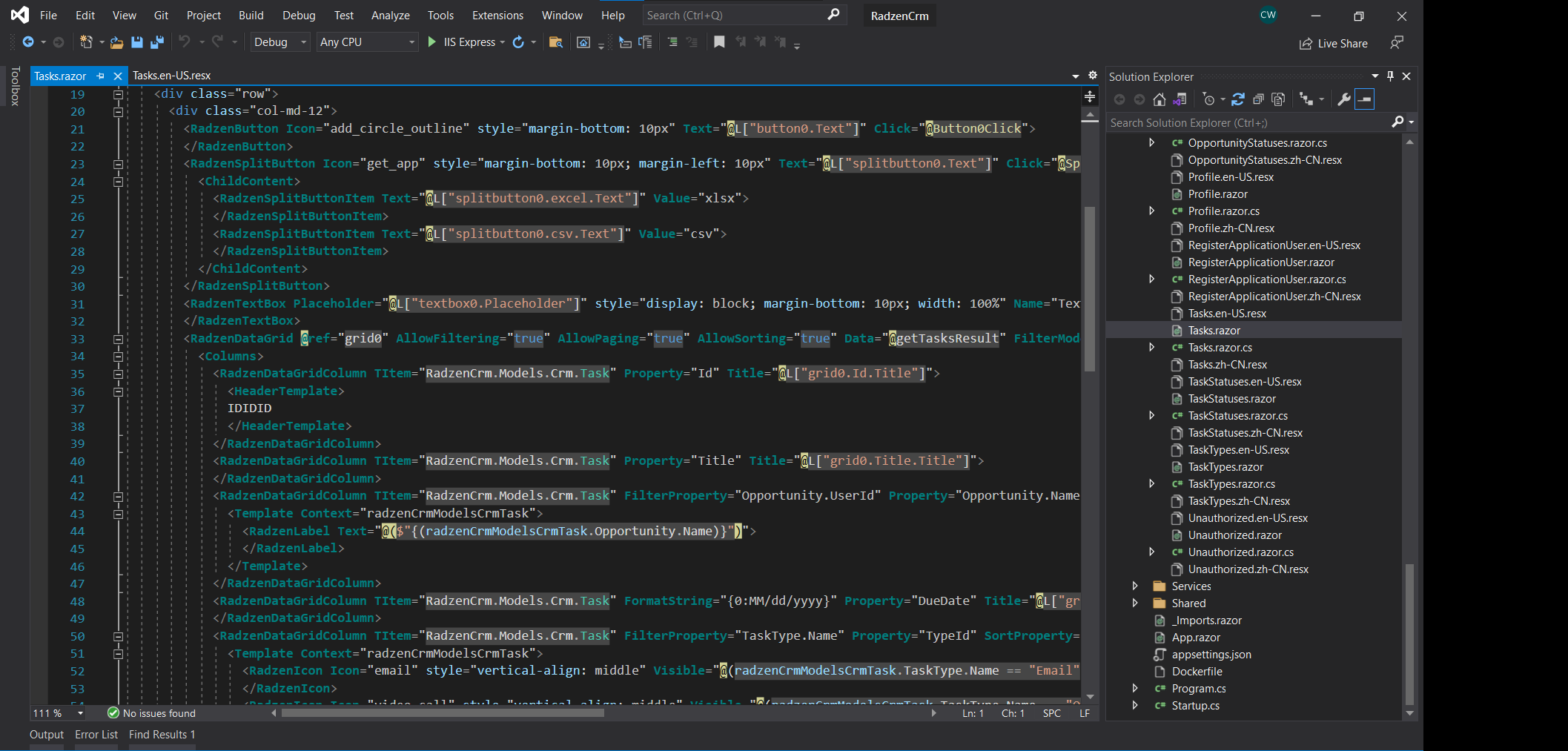 Duplicate columns with same property cannot display different titles - Blazor Server - Radzen