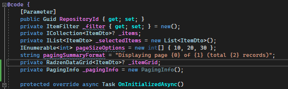 Radzendatagrid Error In Ref Parameter Radzenblazor Components Radzen