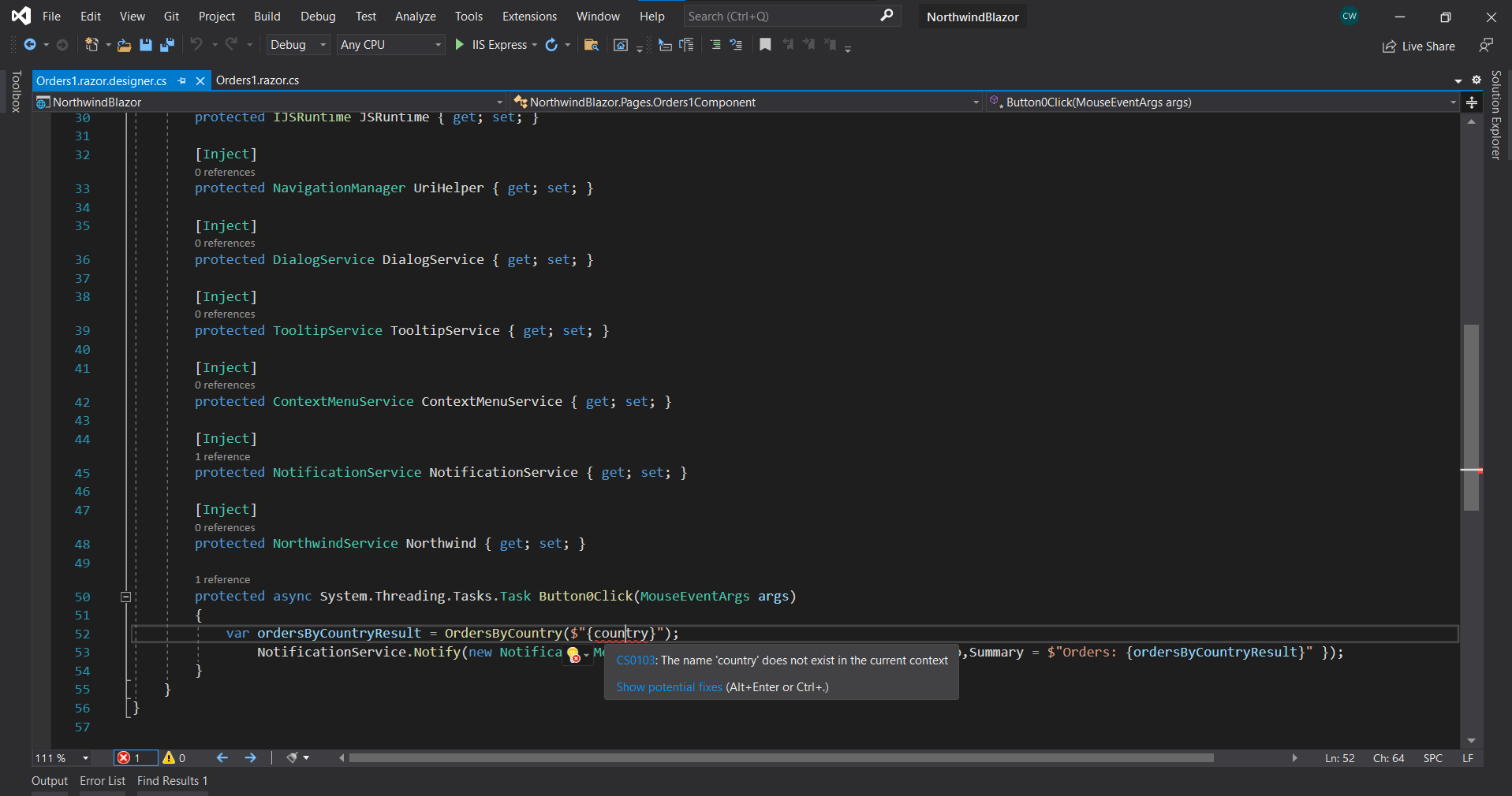 Duplicate columns with same property cannot display different titles - Blazor Server - Radzen