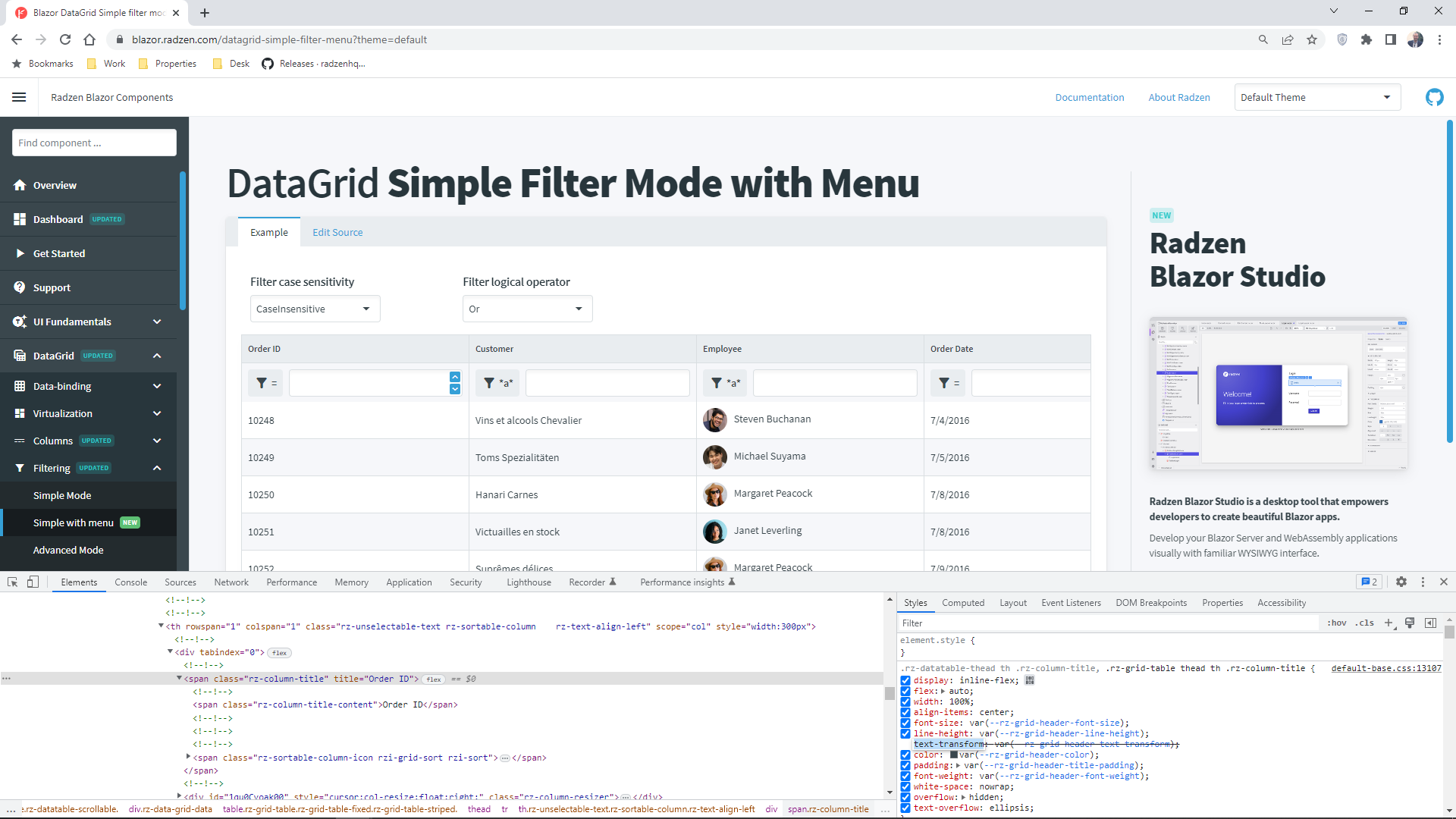 DataGrid Header Title Style Customization - Radzen.Blazor Components ... DataGrid Header Title Style Customization - Radzen.Blazor Components ...
