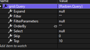 RadzenDataGrid.Query property not populated with default sort - Radzen ...