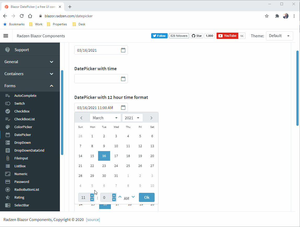 Datetime AM PM Changing Radzen IDE Blazor Server side Radzen