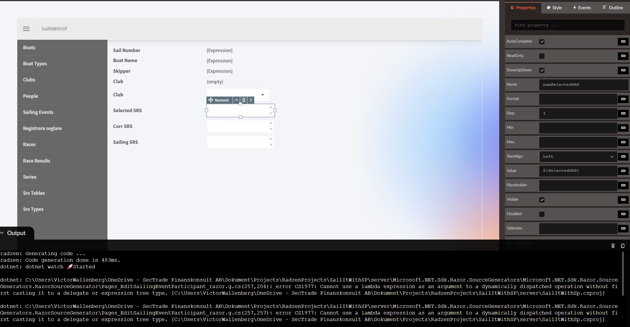 Working with numerics - Blazor Server - Radzen