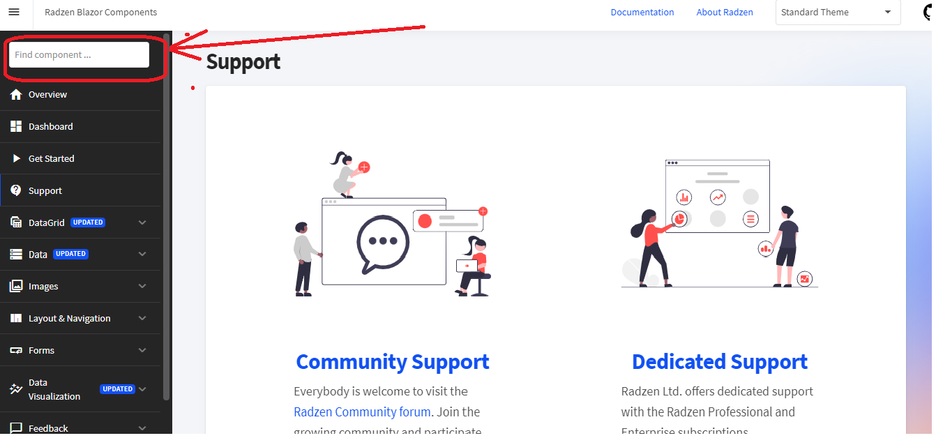 RadzenSidebar Fixed Textbox Search In The Top Radzen Blazor 