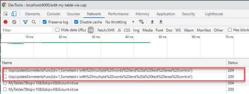 OData issue with stored procedures and text with spaces - Angular - Radzen