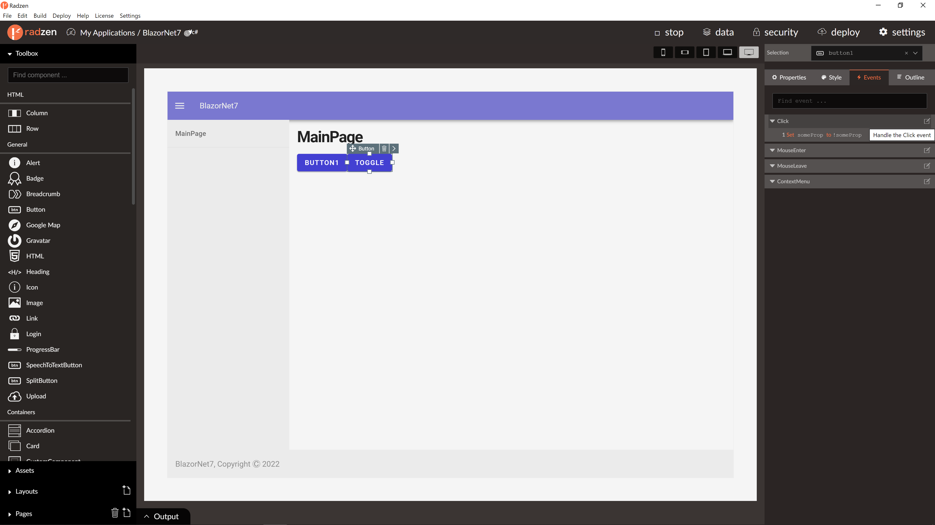 Tooltip not displayed - Blazor Server - Radzen