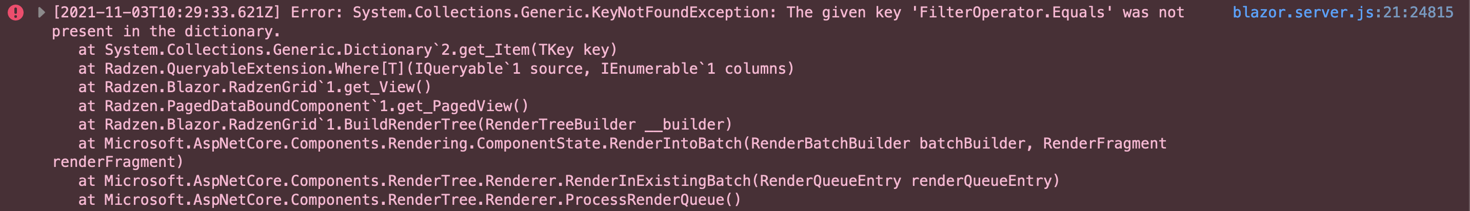 FilterOperator not working in RadzenDataGrid - Radzen.Blazor Components ... FilterOperator not working in RadzenDataGrid - Radzen.Blazor Components ...