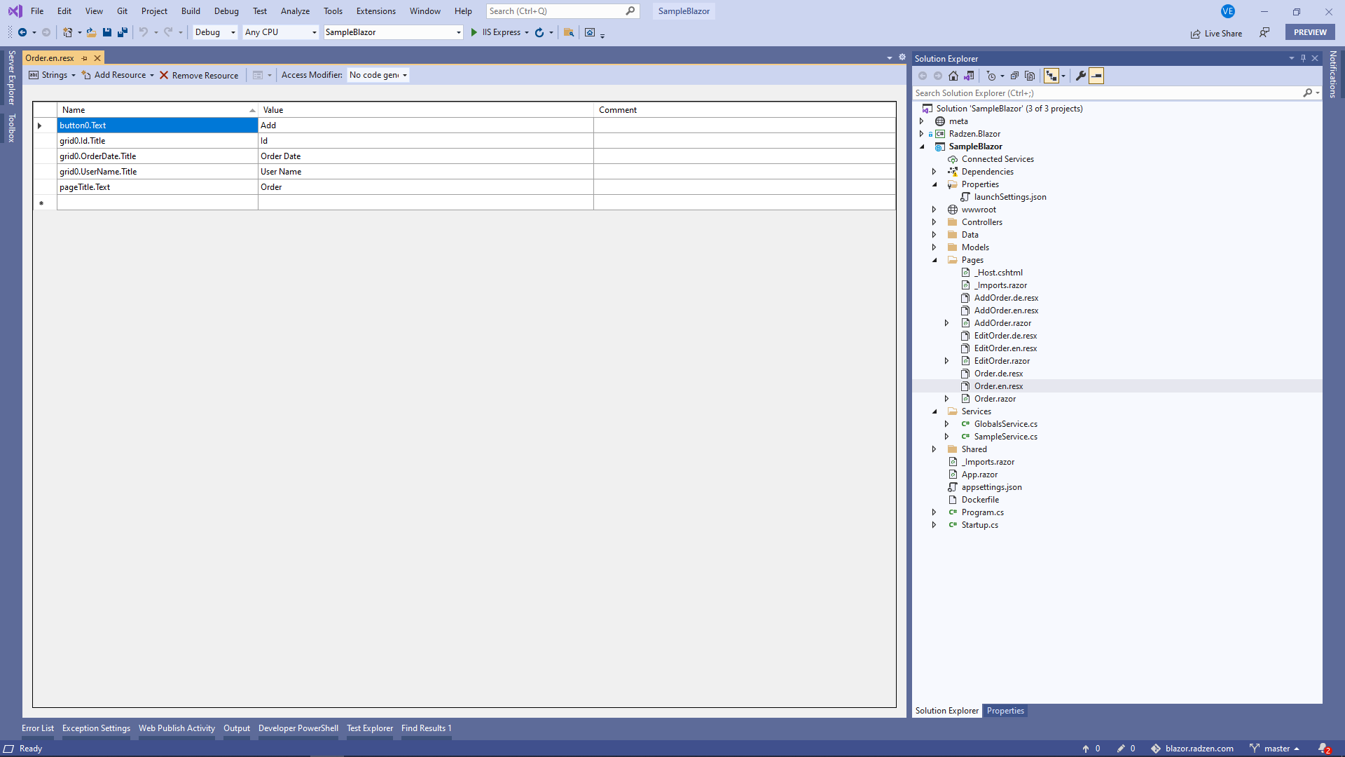 Duplicate columns with same property cannot display different titles - Blazor Server - Radzen