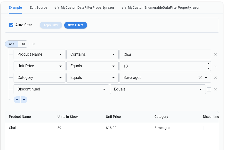 DataFilter - Save/Load Filters JsonElement Errors - Radzen.Blazor ...