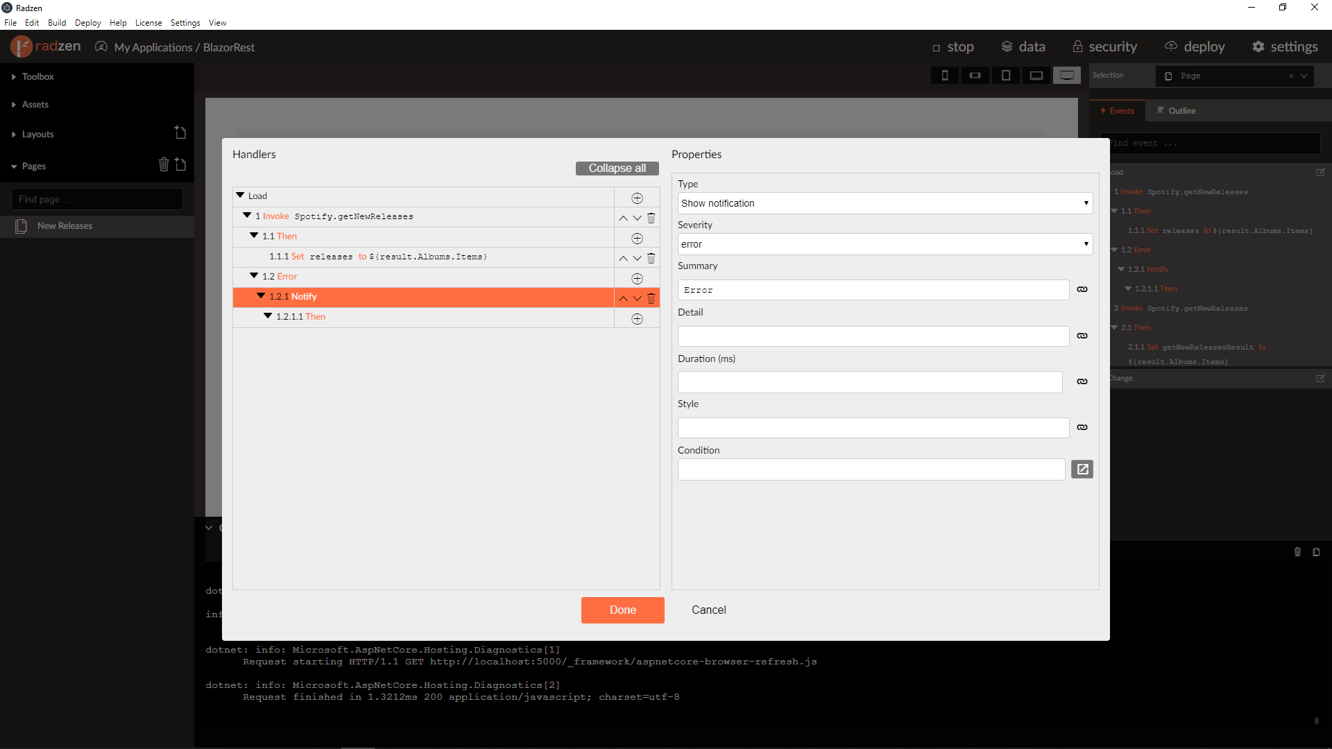 REST Status Error 400 - Blazor Server - Radzen