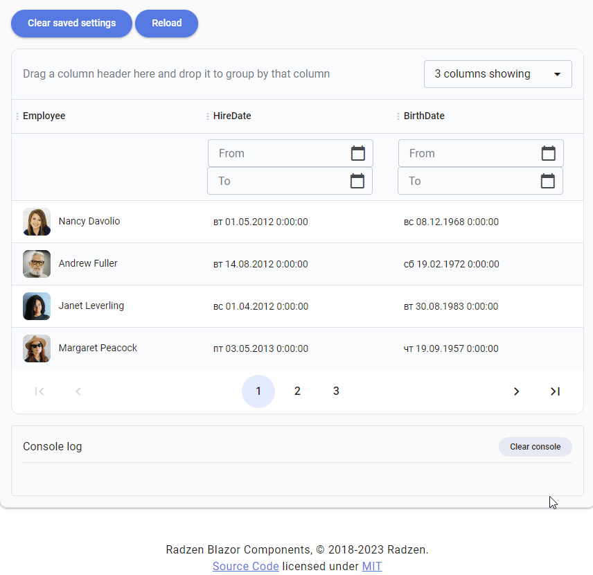 RadzenDataGrid with FilterTemplate + Save-settings - Radzen.Blazor ...