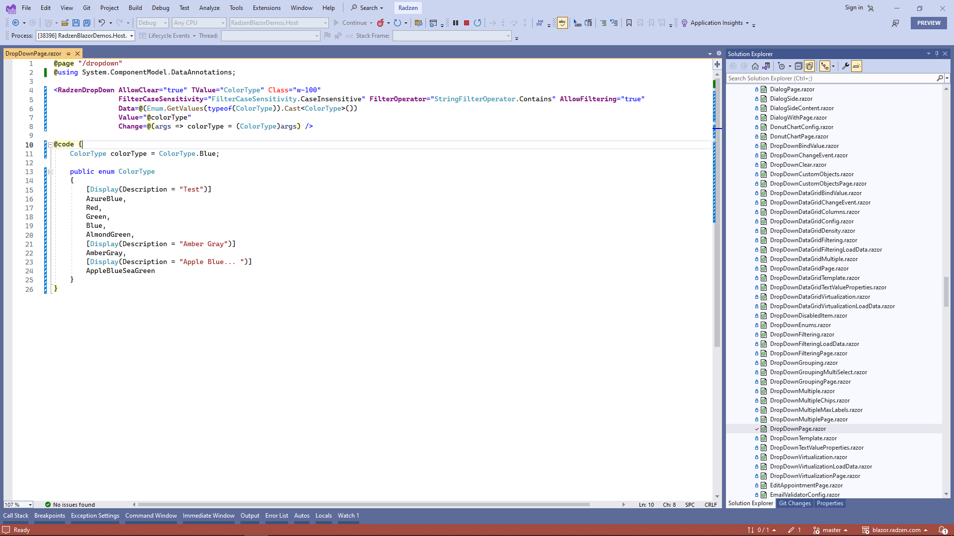 Bug with RadzenDropDown when filtering enums - Blazor Server - Radzen