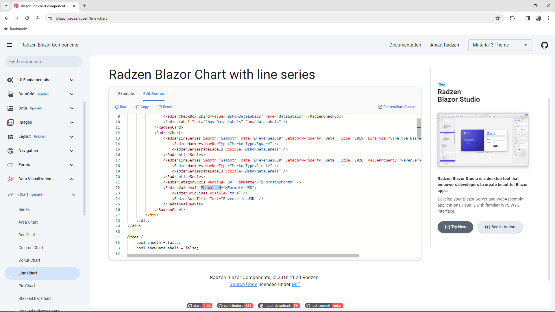 RadzenSeriesDataLabels Add Suffix Data - Radzen.Blazor Components - Radzen