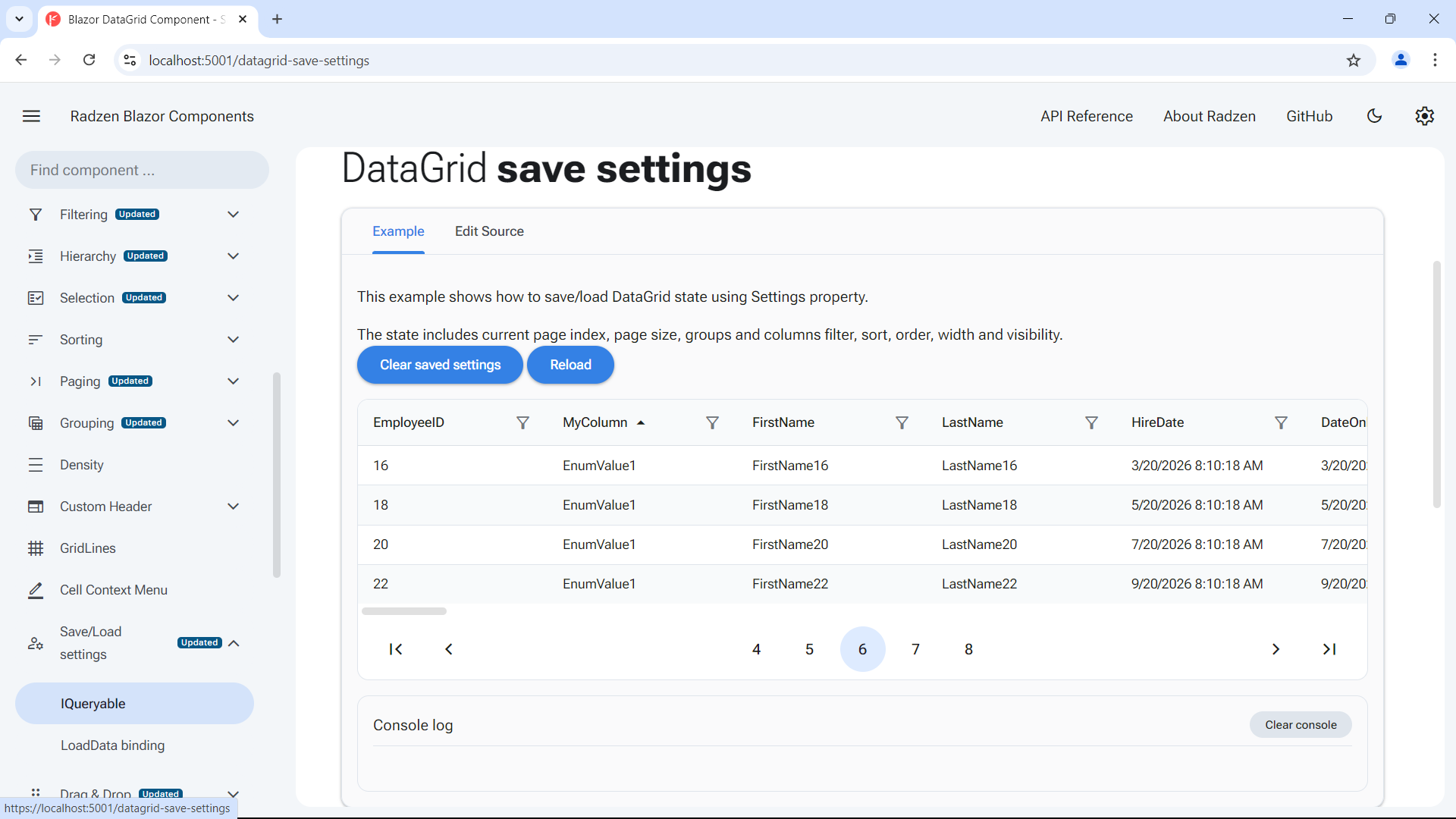 Issue with DataGridColumnSettings.Property in Radzen DataGrid with ...