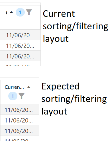 Sorting and filtering layout in RadzenDataGrid - Radzen.Blazor Components - Radzen