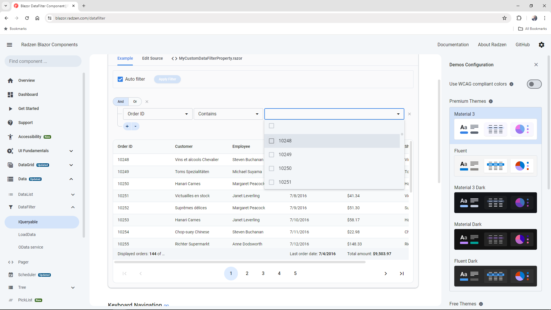 Does DataFilter support these scenarios? - Radzen.Blazor Components - Radzen