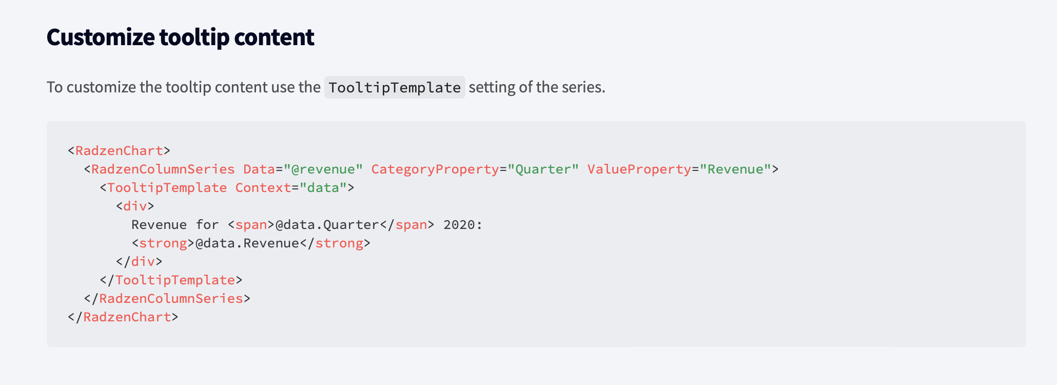 Override chart series tooltip content - Radzen.Blazor Components - Radzen Override chart series tooltip content - Radzen.Blazor Components - Radzen