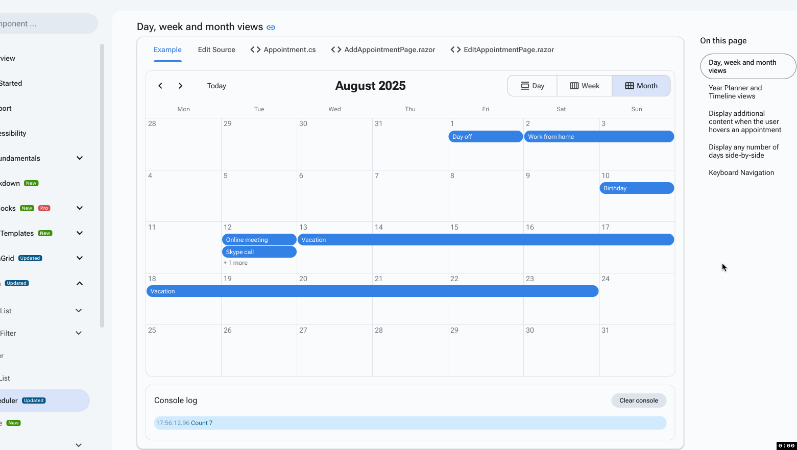 Scheduler Next/Prev callbacks - Radzen.Blazor Components - Radzen