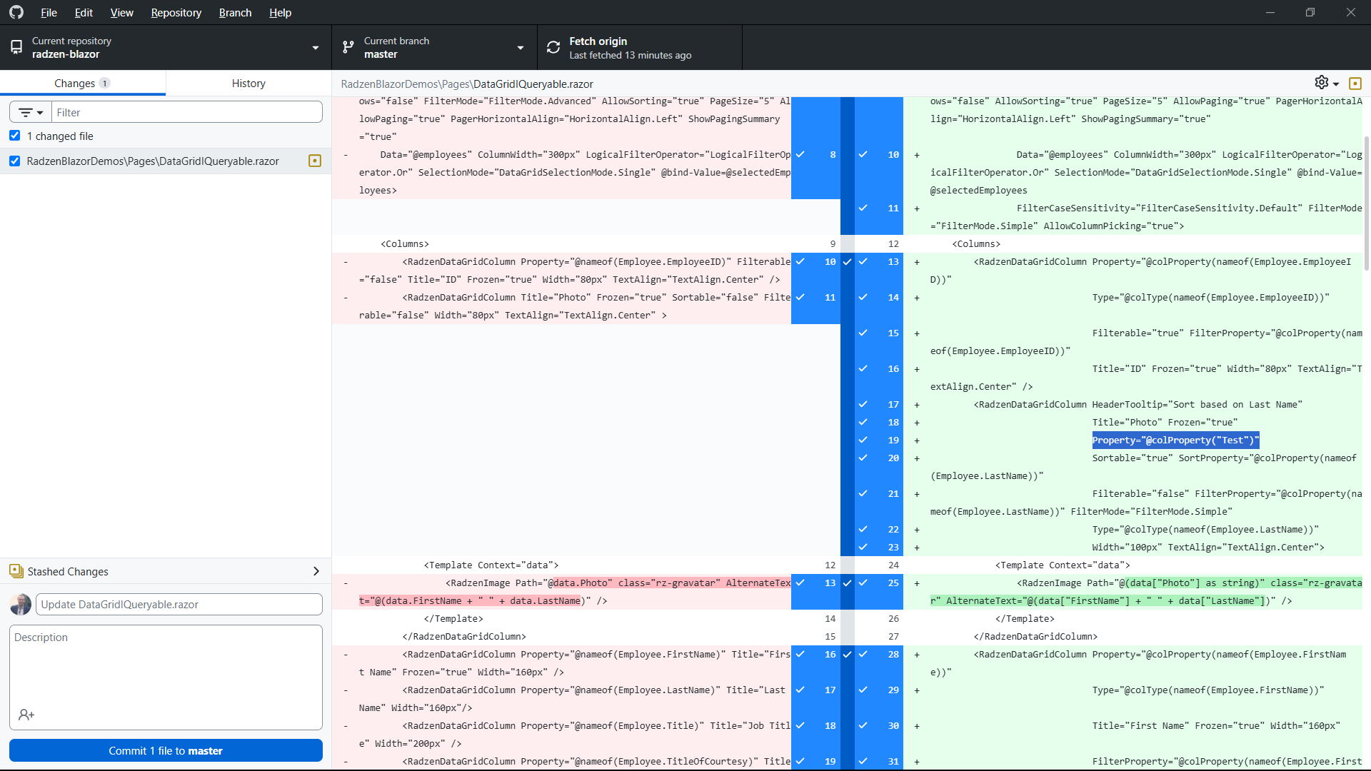Identification of columns with Template in "CellRender" in the new version - Radzen.Blazor ...