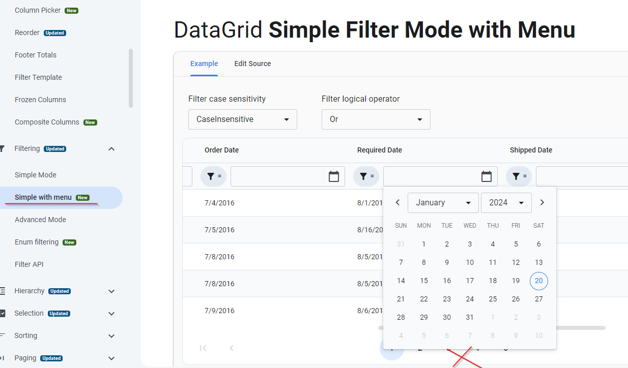 RadzenDataGrid. DateTime filtering in RadzenDataGrid. DateTime filtering in