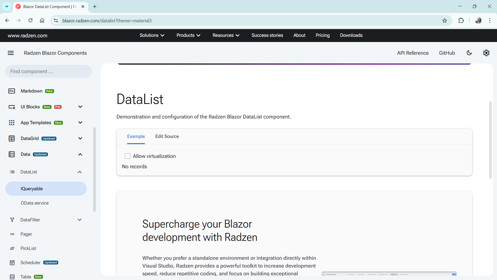 DataList - how display no data using EmptyContent - Radzen.Blazor Components - Radzen
