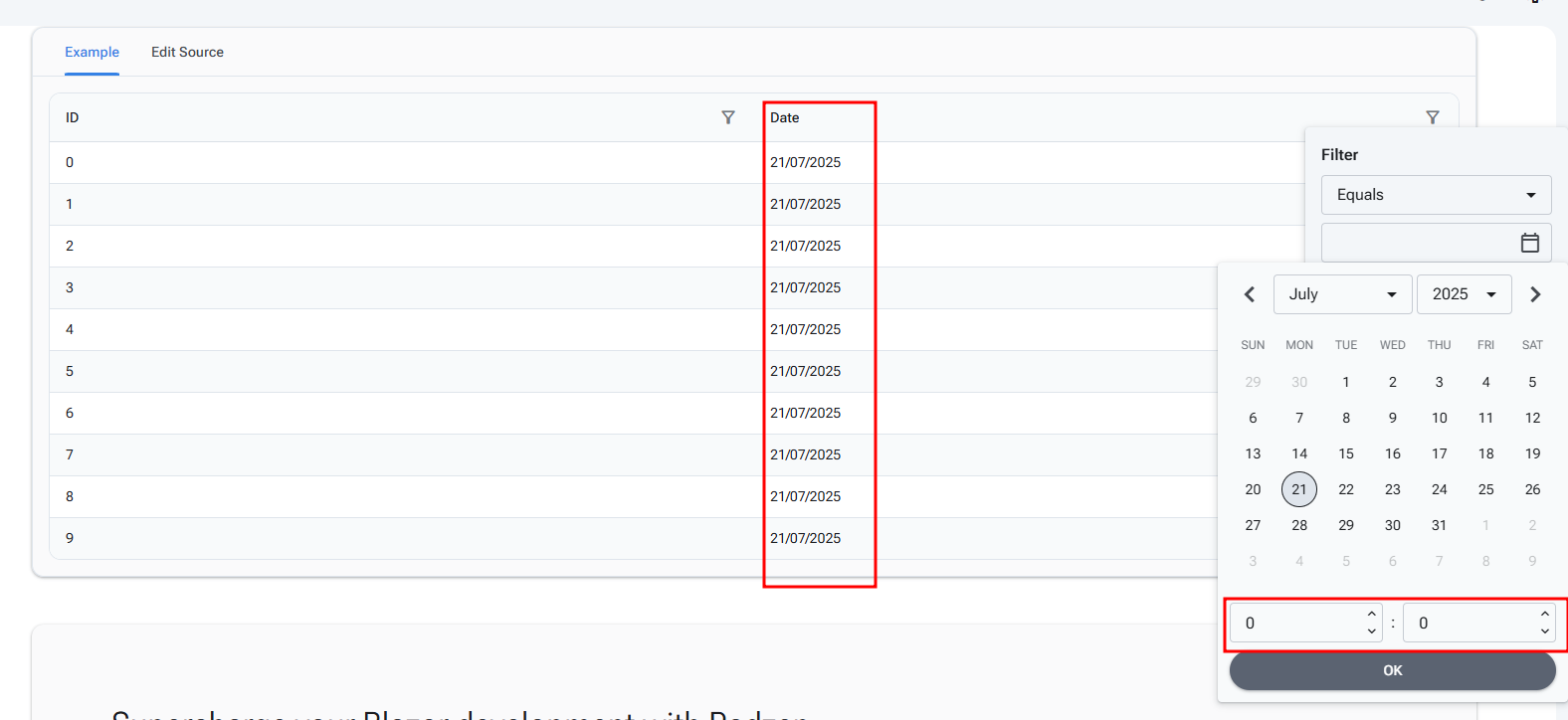 Filter on datetimeoffset field - Radzen.Blazor Components - Radzen